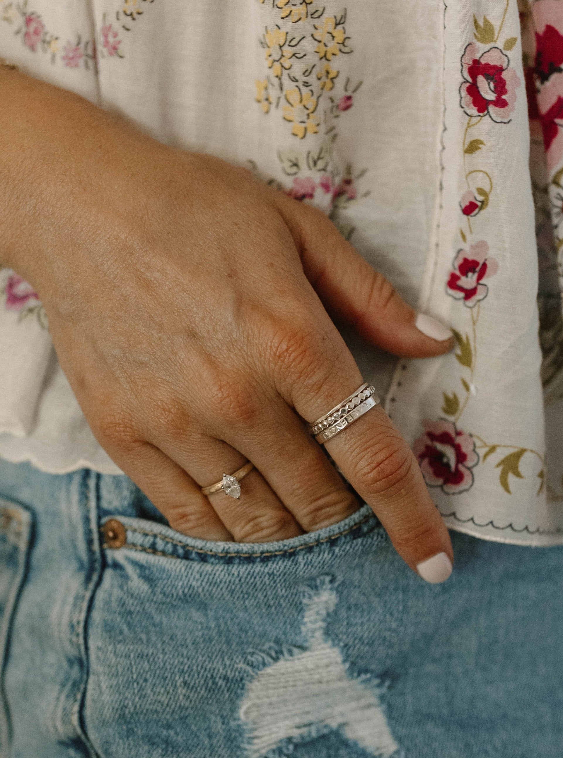 Skylar Stack Sterling Silver – Stamped & Finch